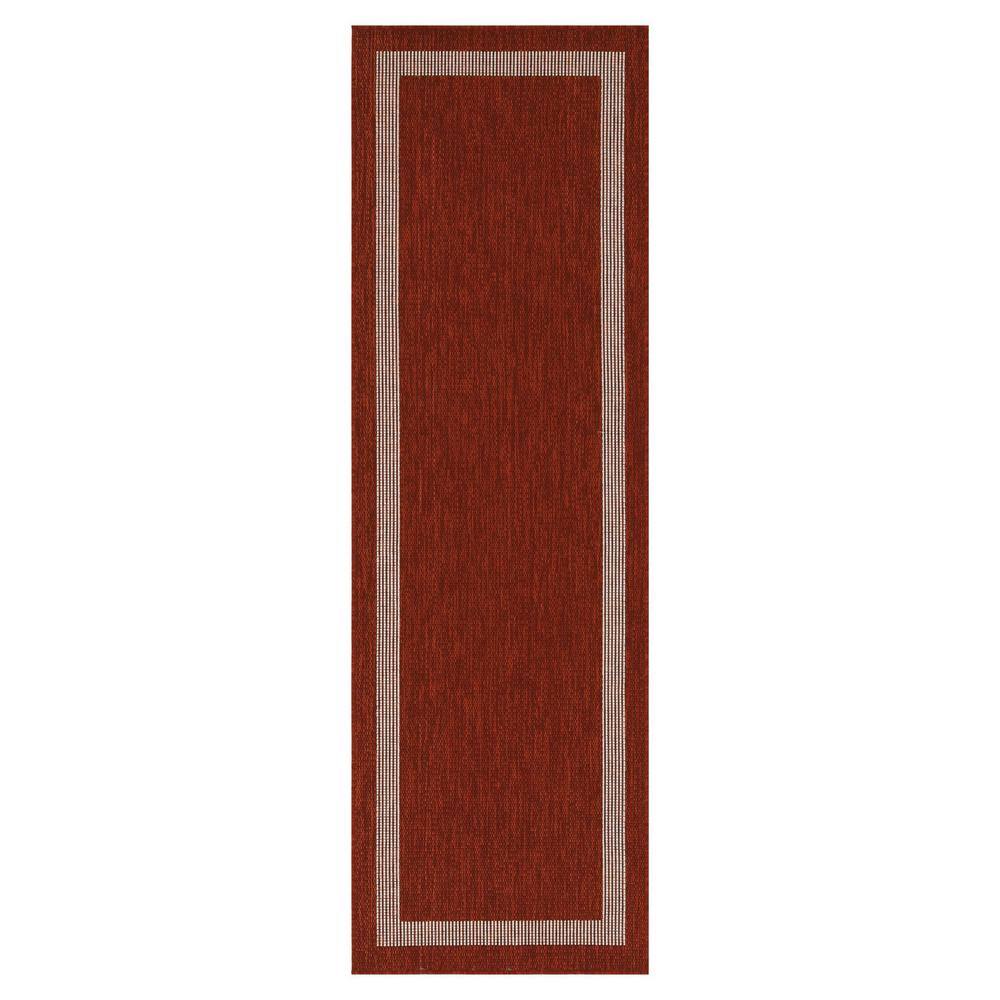 PLAYA RUG Azelia Red and Ivory 2 ft. x 8 ft. Indoor/Outdoor Area Rug ...