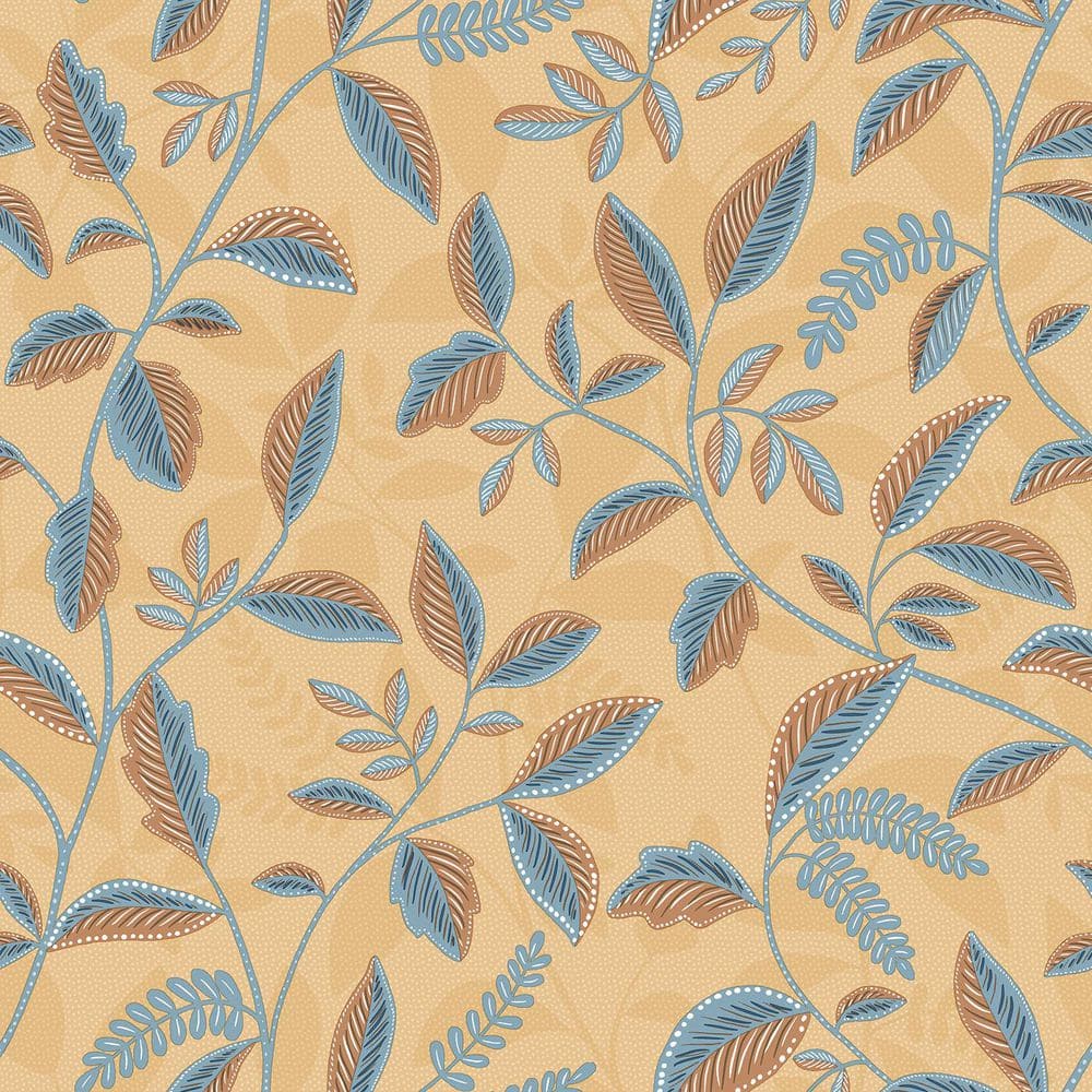 Veer Decor Tranquil Leafy Vine Yellow Wallpaper Sample VRNO07-066W1 ...