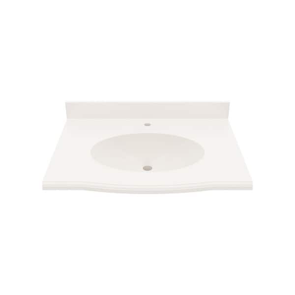 Swanstone Europa 25 in. W x 22.5 in. D Solid Surface Vanity Top with ...