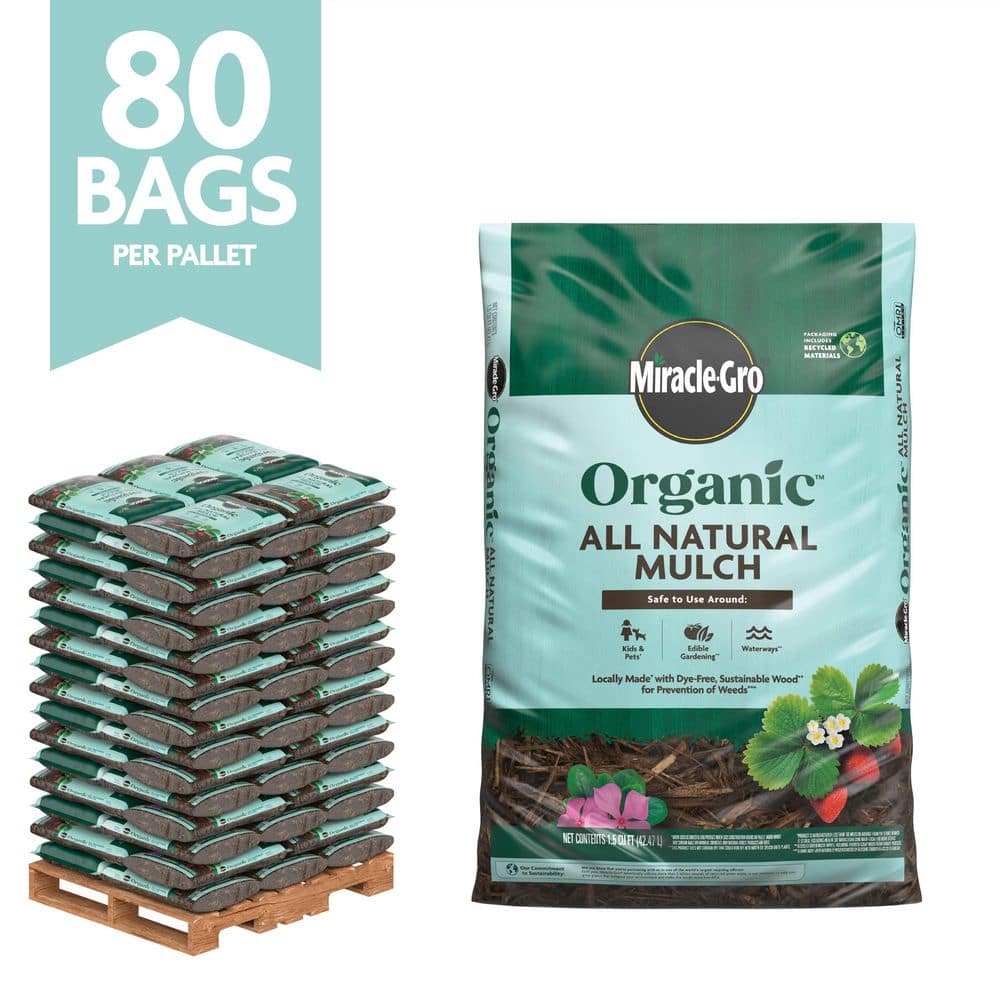 Reviews for Miracle-Gro Organic All Natural Mulch, 1.5 cu. ft., Natural ...