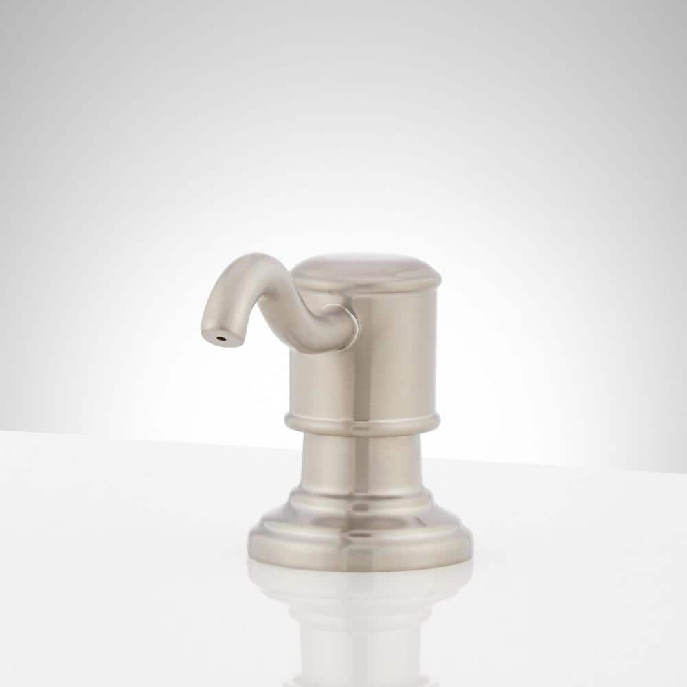 SIGNATURE HARDWARE Amberly Sink Mount Soap Dispenser in Stainless Steel ...