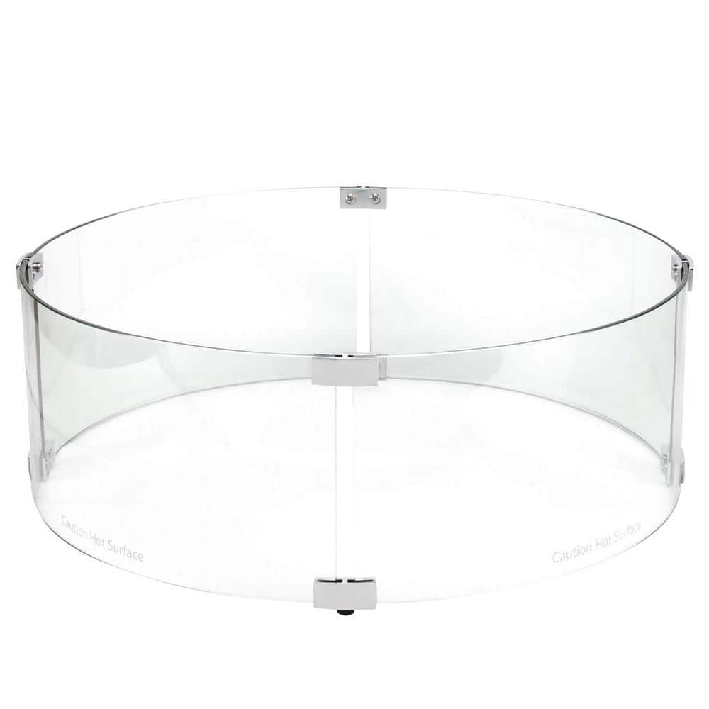 Celestial Fire Glass 23 in. x 8 in. Tall x 19 in. Round Tempered Glass ...