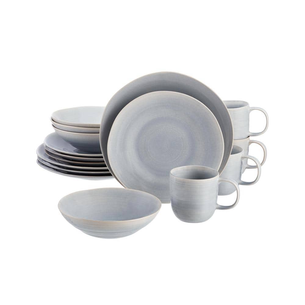 Home Decorators Collection Ellery 16-Piece Reactive Glaze Raindrop Blue ...