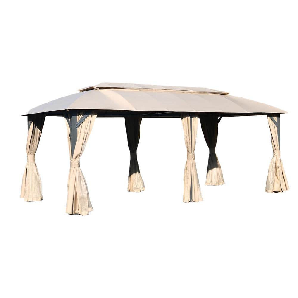 TANKY TRADING INC 10 ft. x 20 ft. Outdoor Gazebo with Double Roofs ...