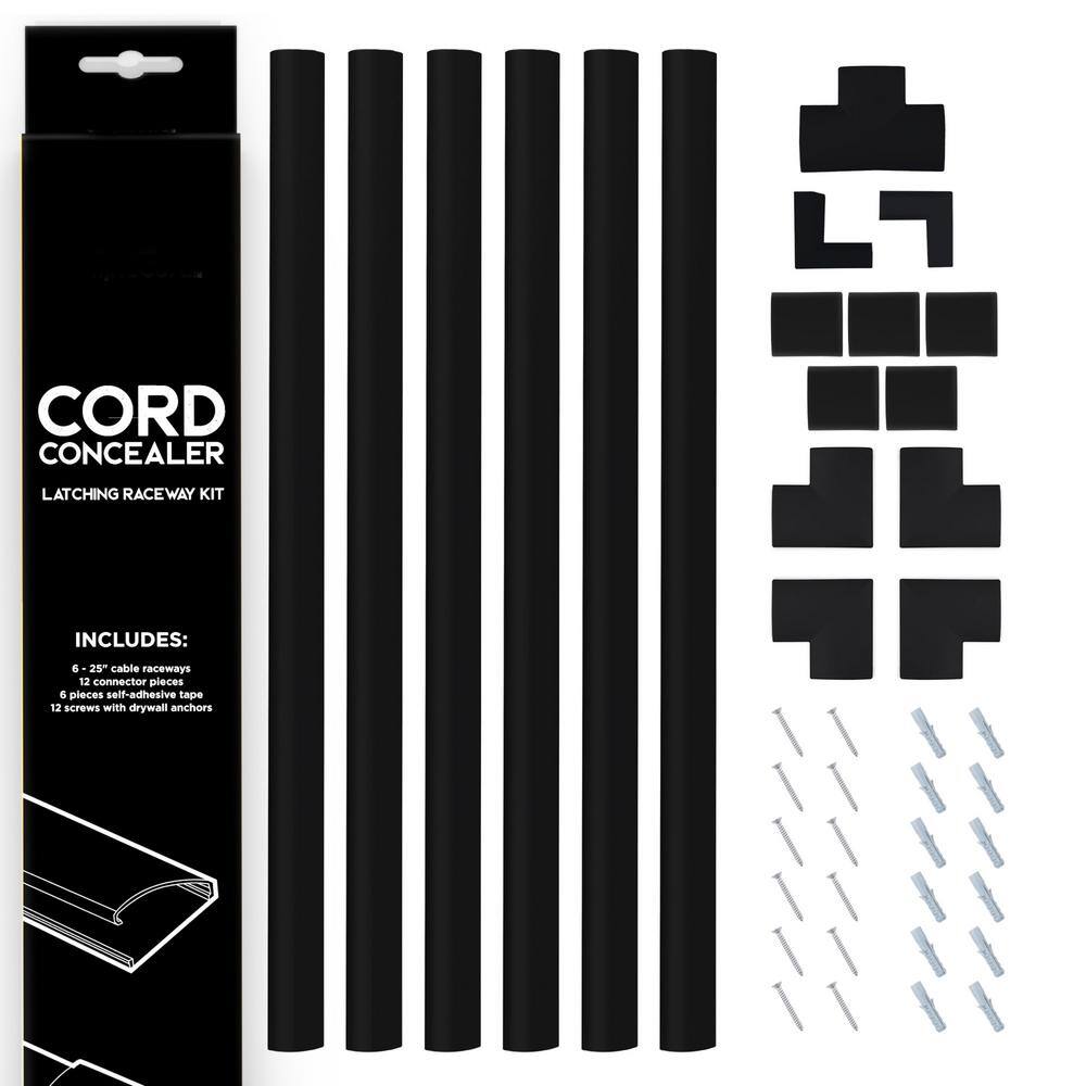 Stalwart 25 in. Latching Raceway Cable and Cord Management Kit NNGSR98 ...