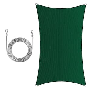 COLOURTREE 8 ft. x 12 ft. Rectangle Pro Ring Sun Shade Sail with Rope ...