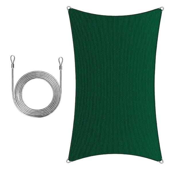 COLOURTREE 22 ft. x 24 ft. Rectangle Pro Ring Sun Shade Sail with Rope ...