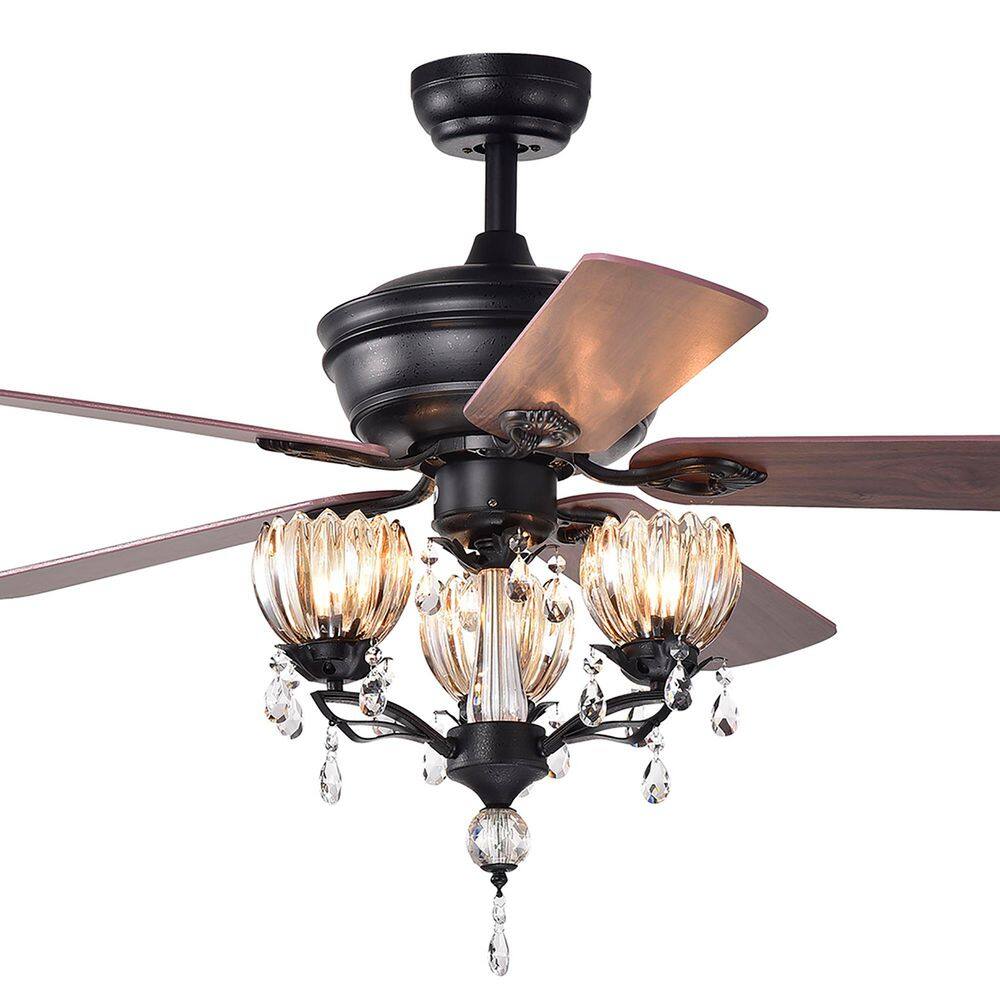Warehouse of Tiffany Garlow 52 in. Indoor Matte Black Remote Controlled ...