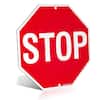 ANLEY 12 in. x 12 in. Stop Sign - Street Road Slow Warning Metal ...