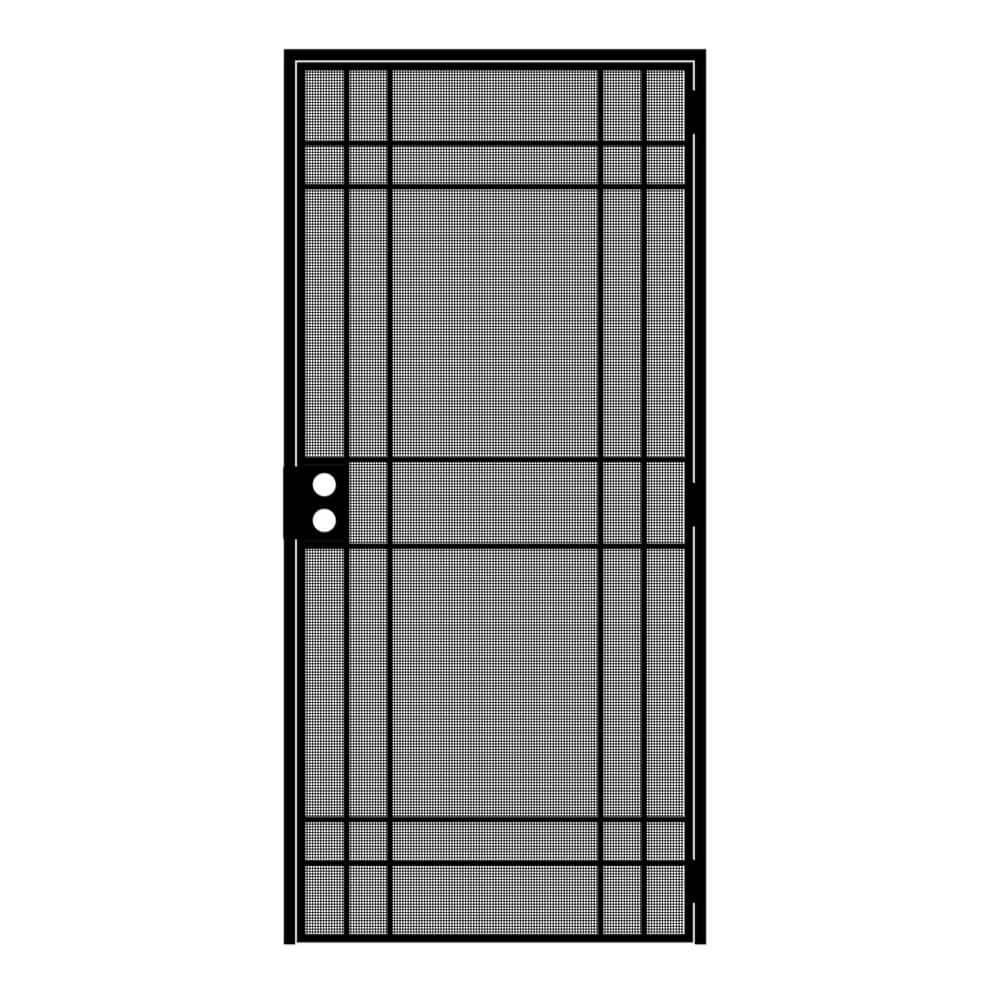 Unique Home Designs Muralla 36 in. x 80 in. Universal/Reversible Black ...