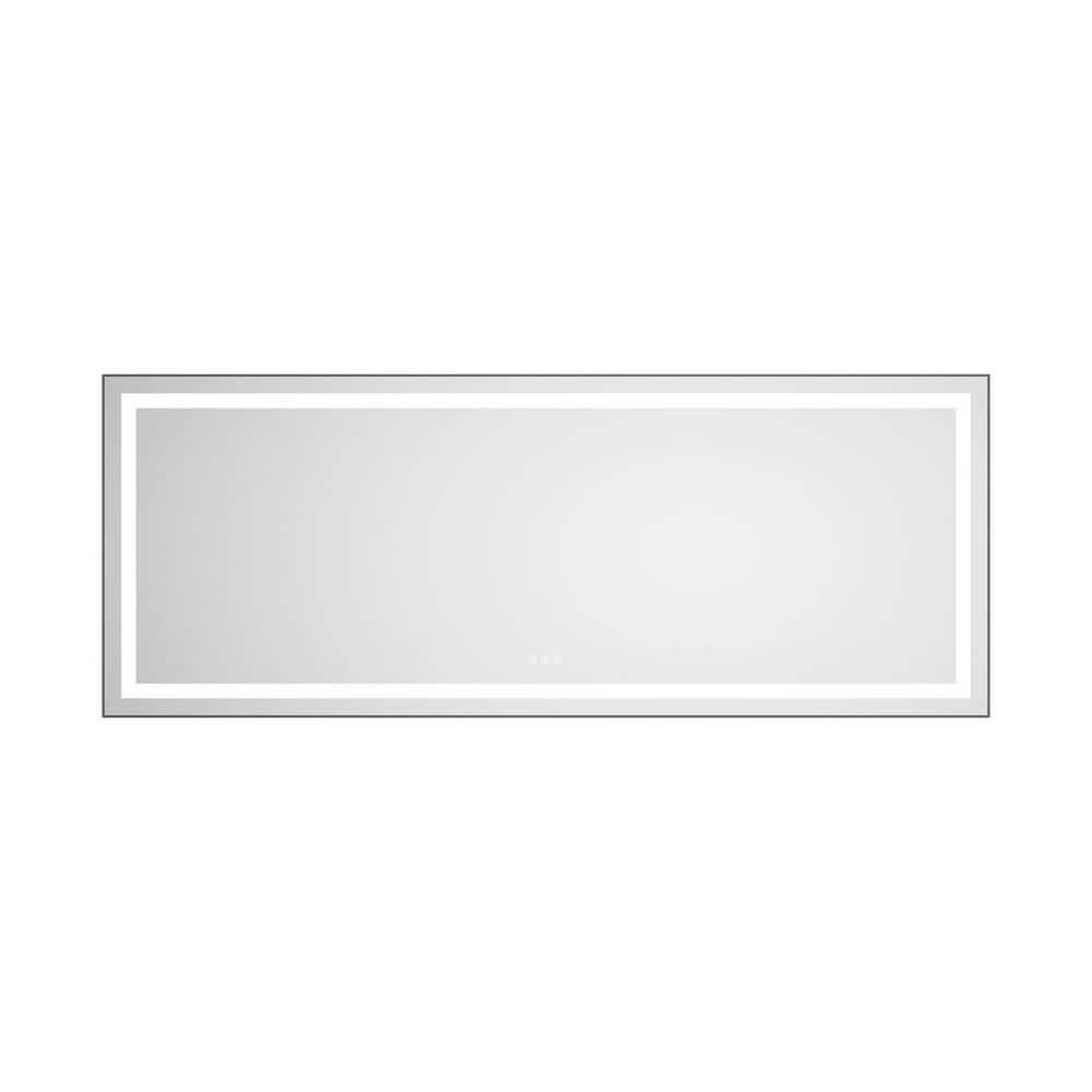 WELLFOR 72 in. W x 28 in. H Rectangular Framed Wall Bathroom Vanity ...