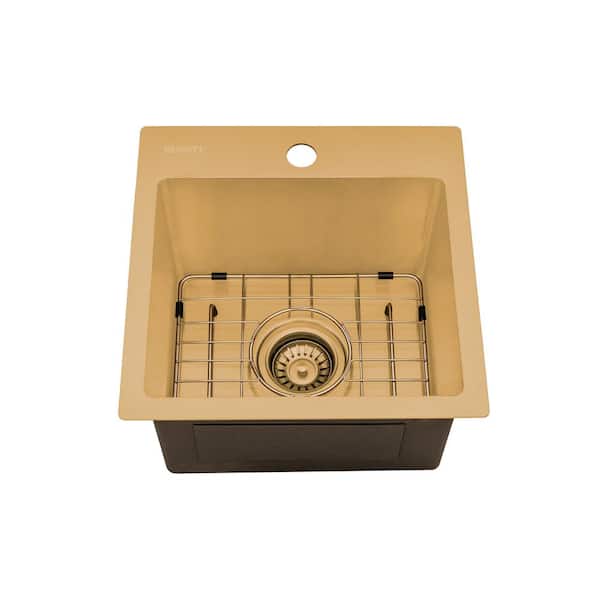 Reviews for Ruvati Terraza Gold 16-Gauge Stainless Steel 15 in. 1-Hole ...