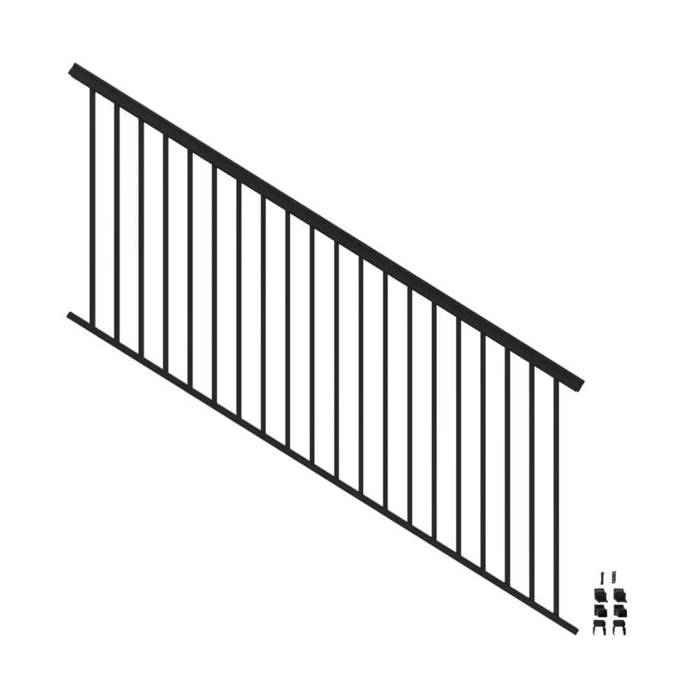 Barrette Outdoor Living VersaRail Classic 8 ft. x 42 in. Matte Black ...