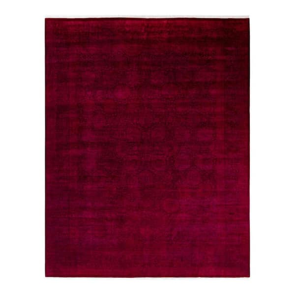 Chloe & Olivia Home Overdyed Burgundy 8 ft. x 10 ft. Solid Wool Indoor ...