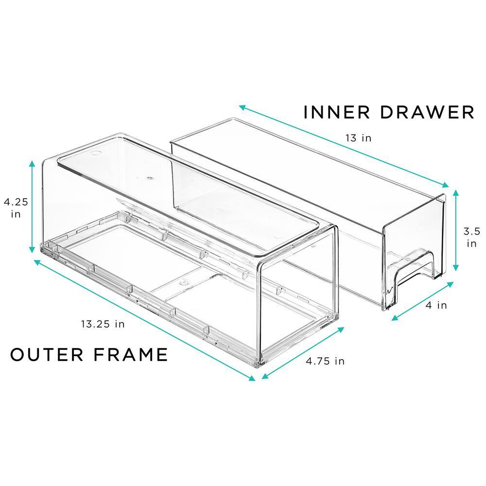 Sorbus 2 Pack Small Clear Plastic Storage Pull Out Fridge Drawer for ...