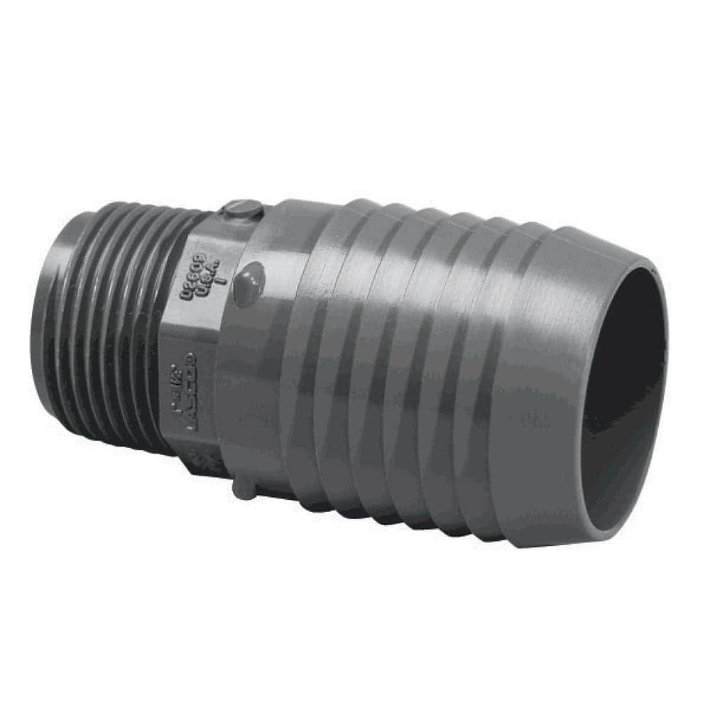 LASCO Fittings 1 in. x 3/4 in. PVC MPT x Barb Poly Insert Male Adapter ...
