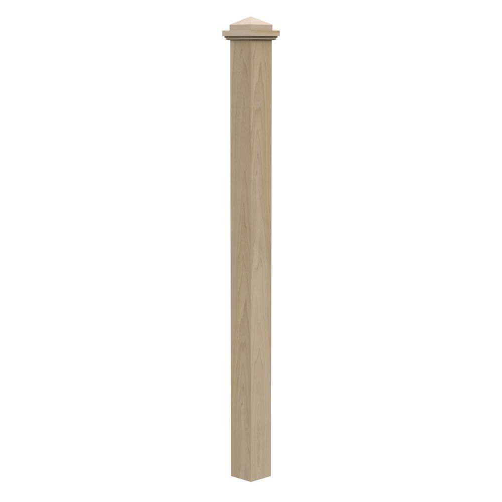 EVERMARK Stair Parts 4075 56 in. x 3-1/2 in. Unfinished Poplar Square ...