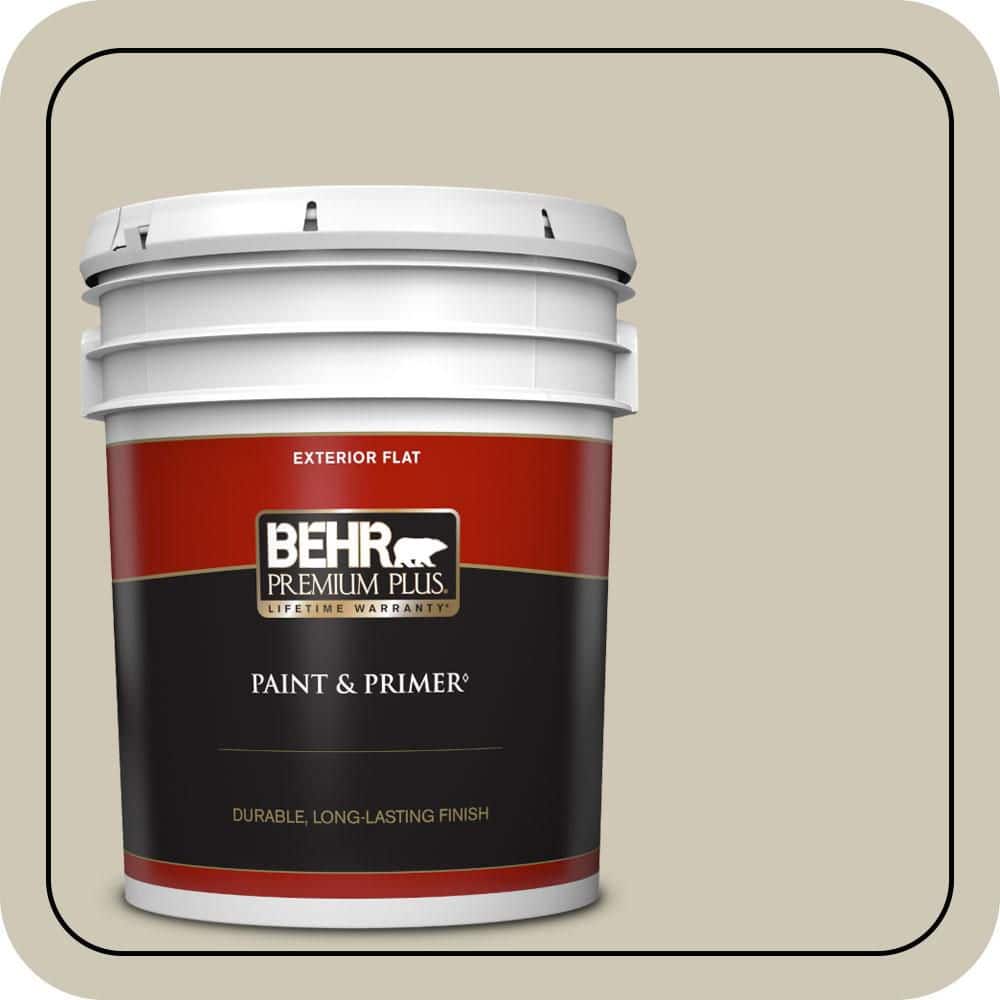 BEHR PREMIUM PLUS 5 gal. #PPU8-16 Coliseum Marble Flat Exterior Paint ...