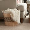 HOUSEHOLD ESSENTIALS Woven Decorative Basket with Handles and Cotton ...