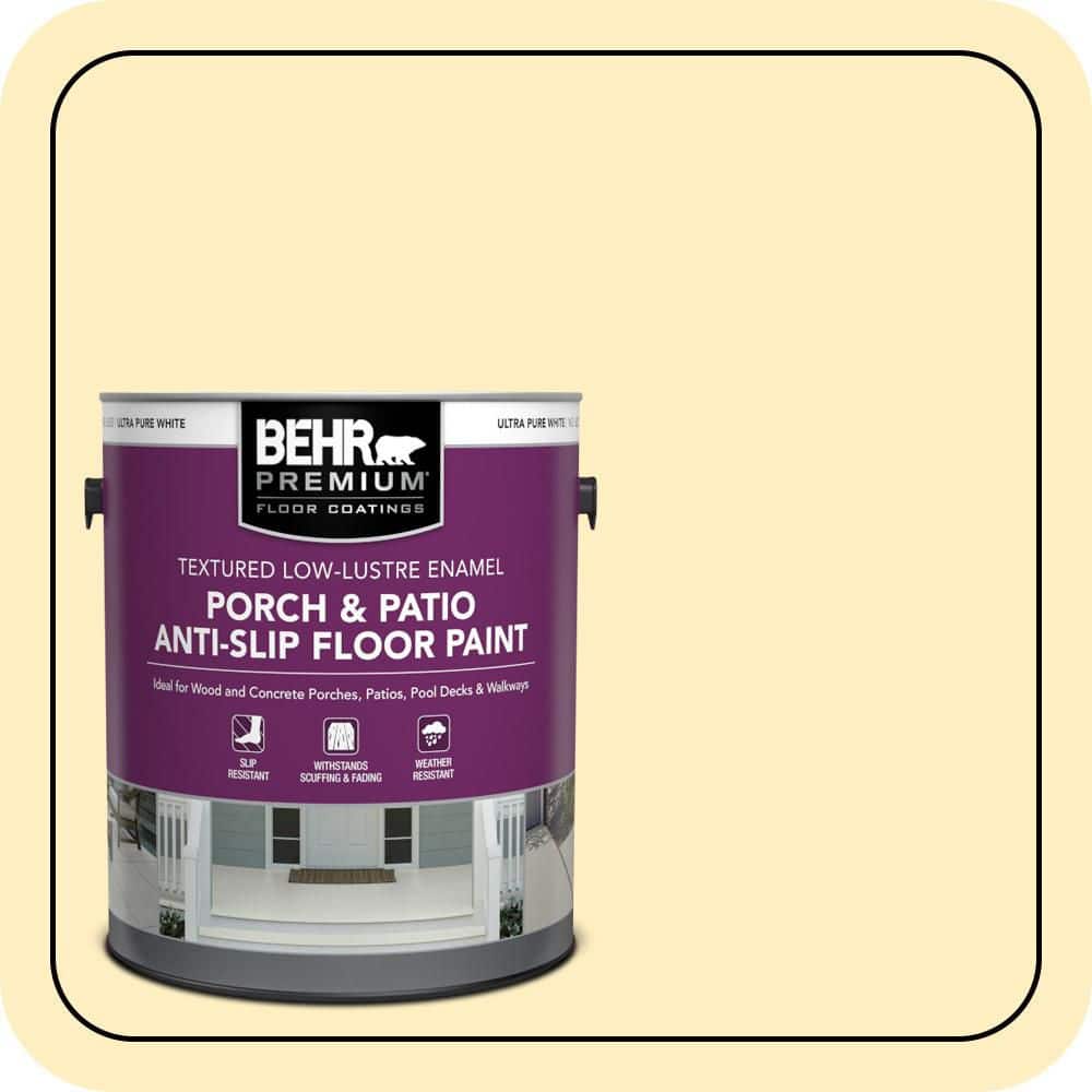 BEHR PREMIUM 1 gal. #380A-2 Moonlit Yellow Textured Low-Lustre Enamel ...