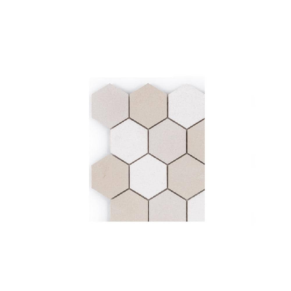 Jeffrey Court Take Home Tile Sample - Earthen Loft Cream 4 in. x 4 in ...
