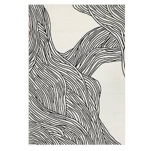 Garvee Camel 9 ft. x 12 ft. Modern Abstract Carpet Washable Rug Living ...