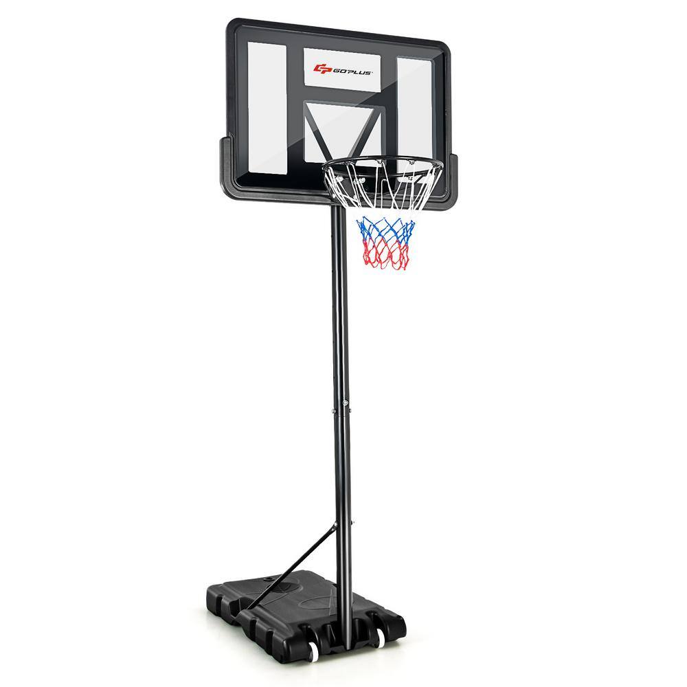 Costway 43.5 in. x 35 in. Portable Basketball Hoop Stand Adjustable ...