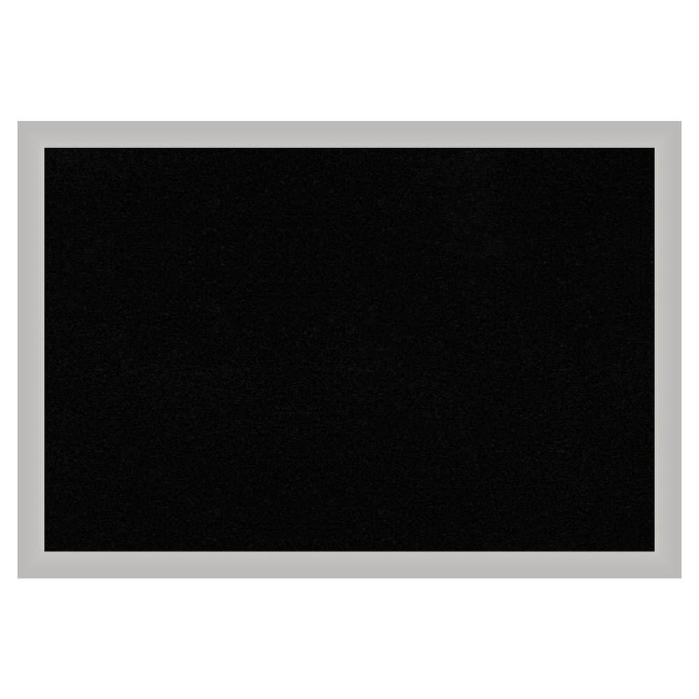 Amanti Art Low Luster Silver Wood Framed Black Corkboard 39 in. x 27 in ...