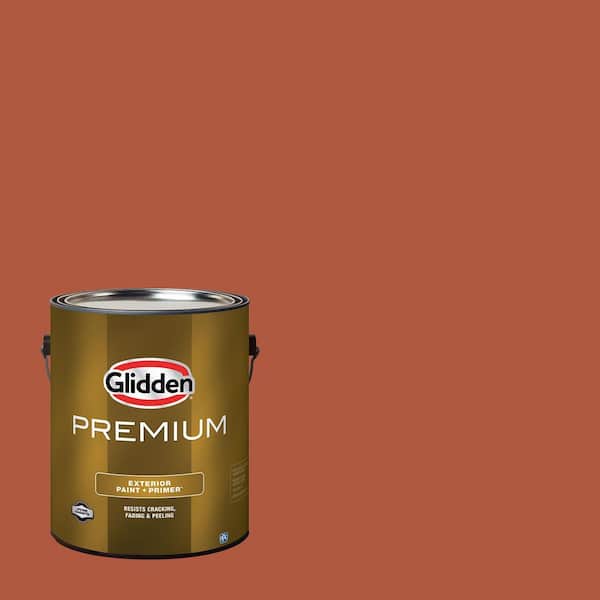 Glidden Premium 1 gal. PPG1191-7 Glowing Firelight Flat Exterior Latex ...