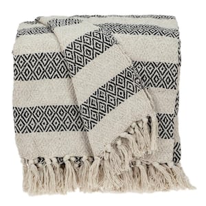 PARKLAND COLLECTION Lily Transitional Gray 52 in. x 67 in. WOVEN ...