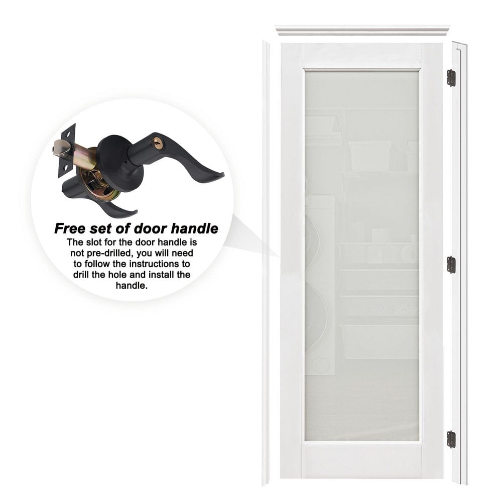 ARK DESIGN Assembly Required 28 in. x 80 in. 1-Lite Frosted Glass Right ...