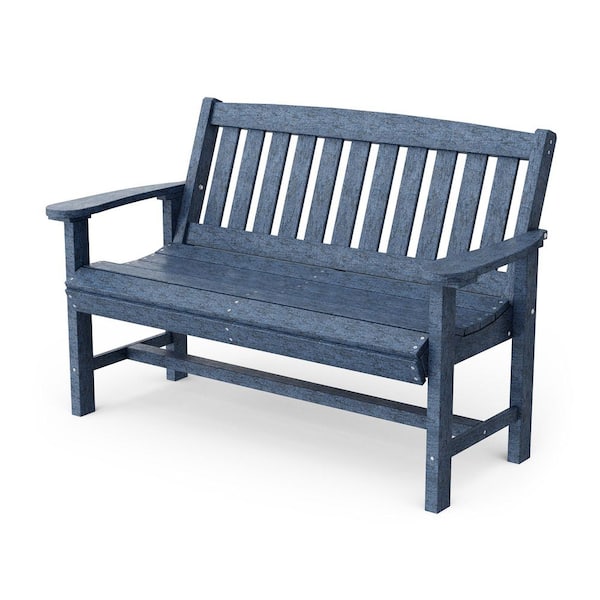 Wildridge Classic Patriot Blue HDPE Plastic Outdoor Mission Bench LCC-225-PB - The Home Depot