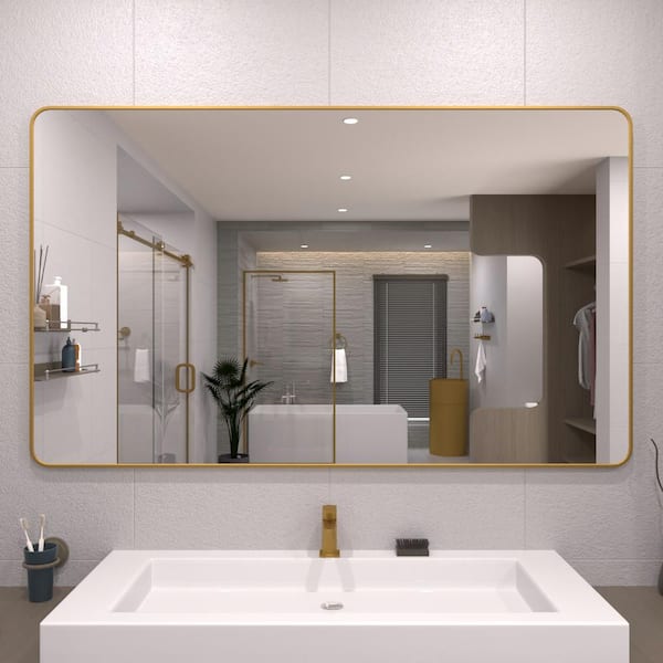 TaiMei 60 in. W x 36 in. H Rectangular Framed Wall Bathroom Vanity ... TaiMei 60 in. W x 36 in. H Rectangular Framed Wall Bathroom Vanity ...