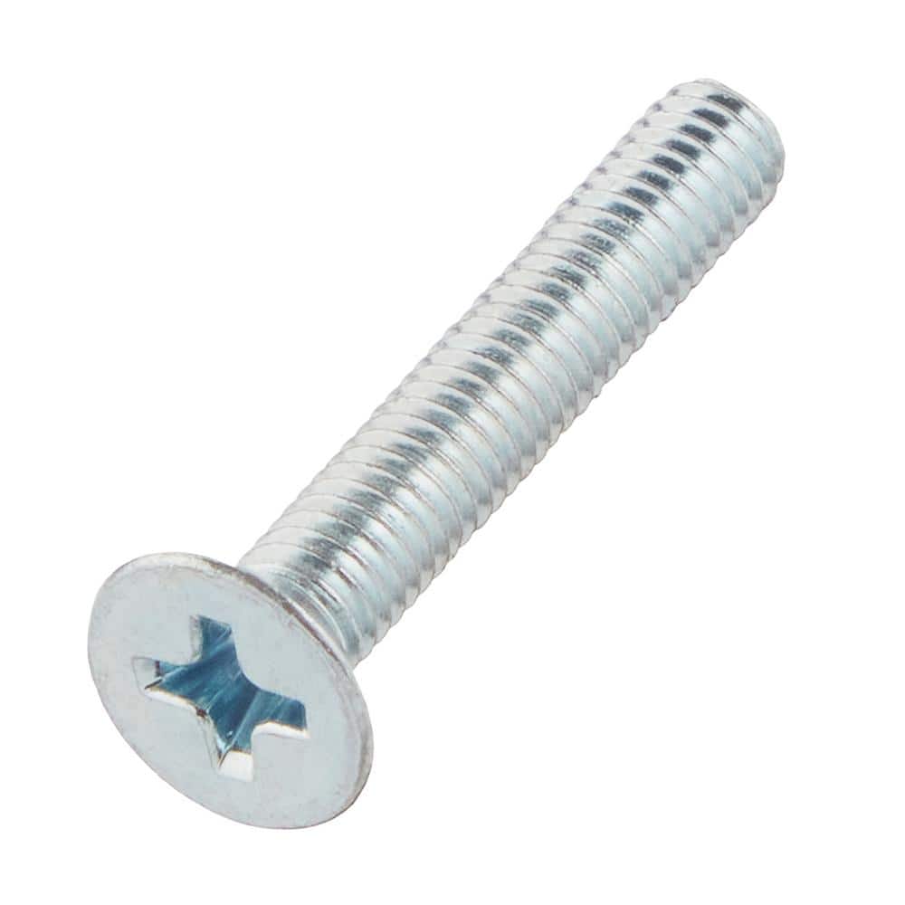 Everbilt M4-0.7 x 25mm Zinc Flat Head Phillips Drive Machine Screw 4 ...