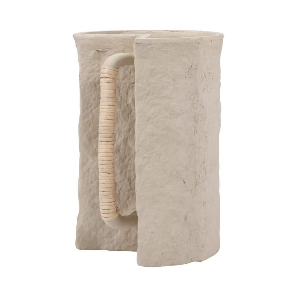 Liv & Skye Ivory 12 in. Ceramic Geometric Novelty Crafted Decorative ...