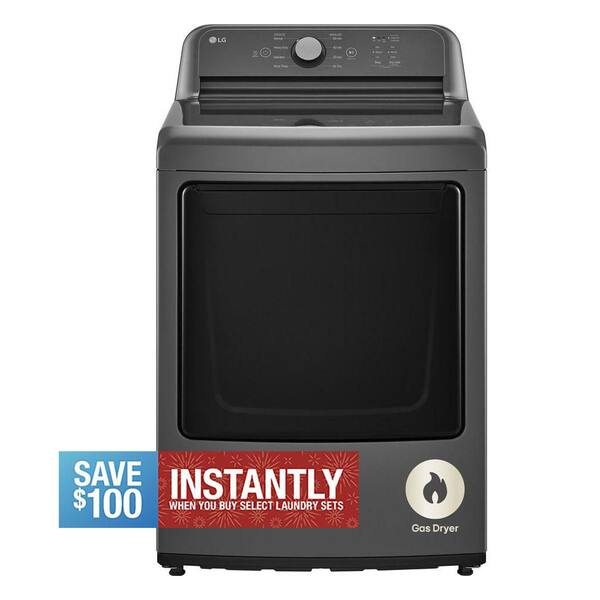 LG 7.3 cu. ft. Vented Gas Dryer in Monochrome Grey with Sensor Dry ...