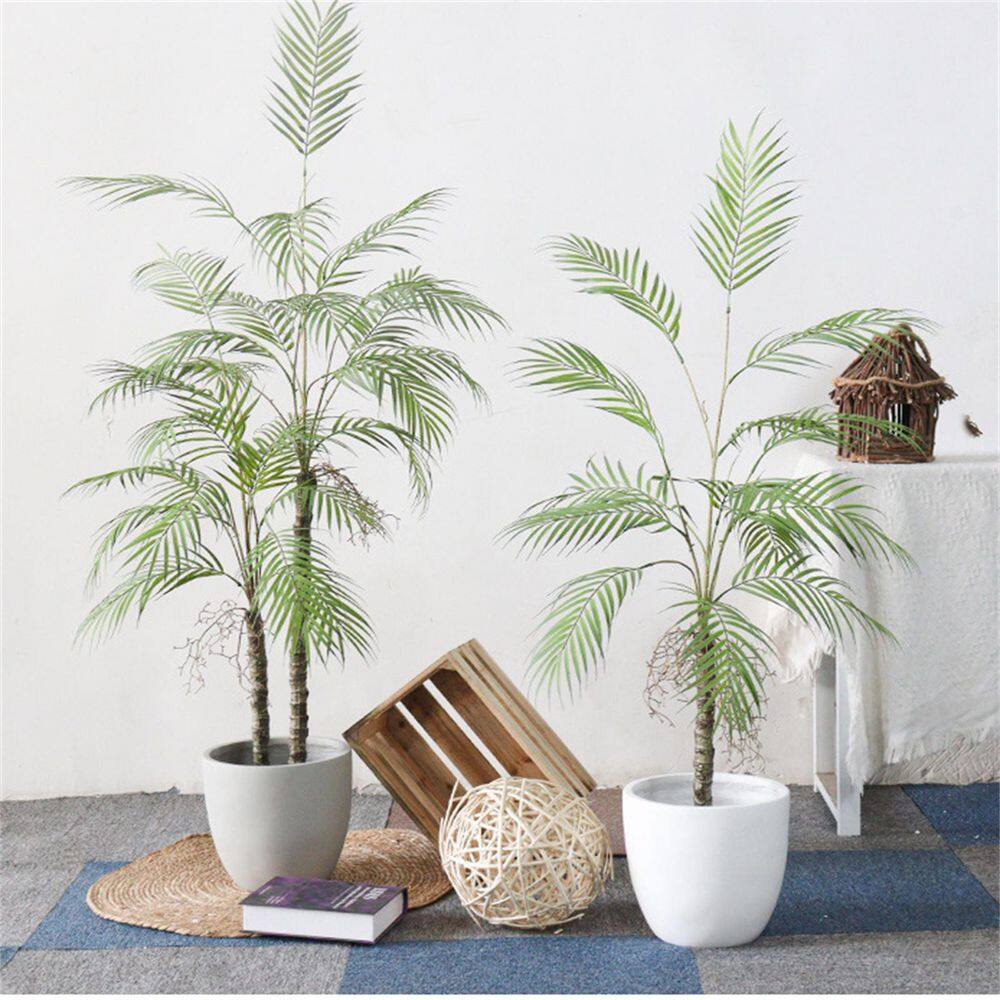 MOVECOM 5FT Tall Artificial Palm Tree,Double Pole Decorative Fake in ...