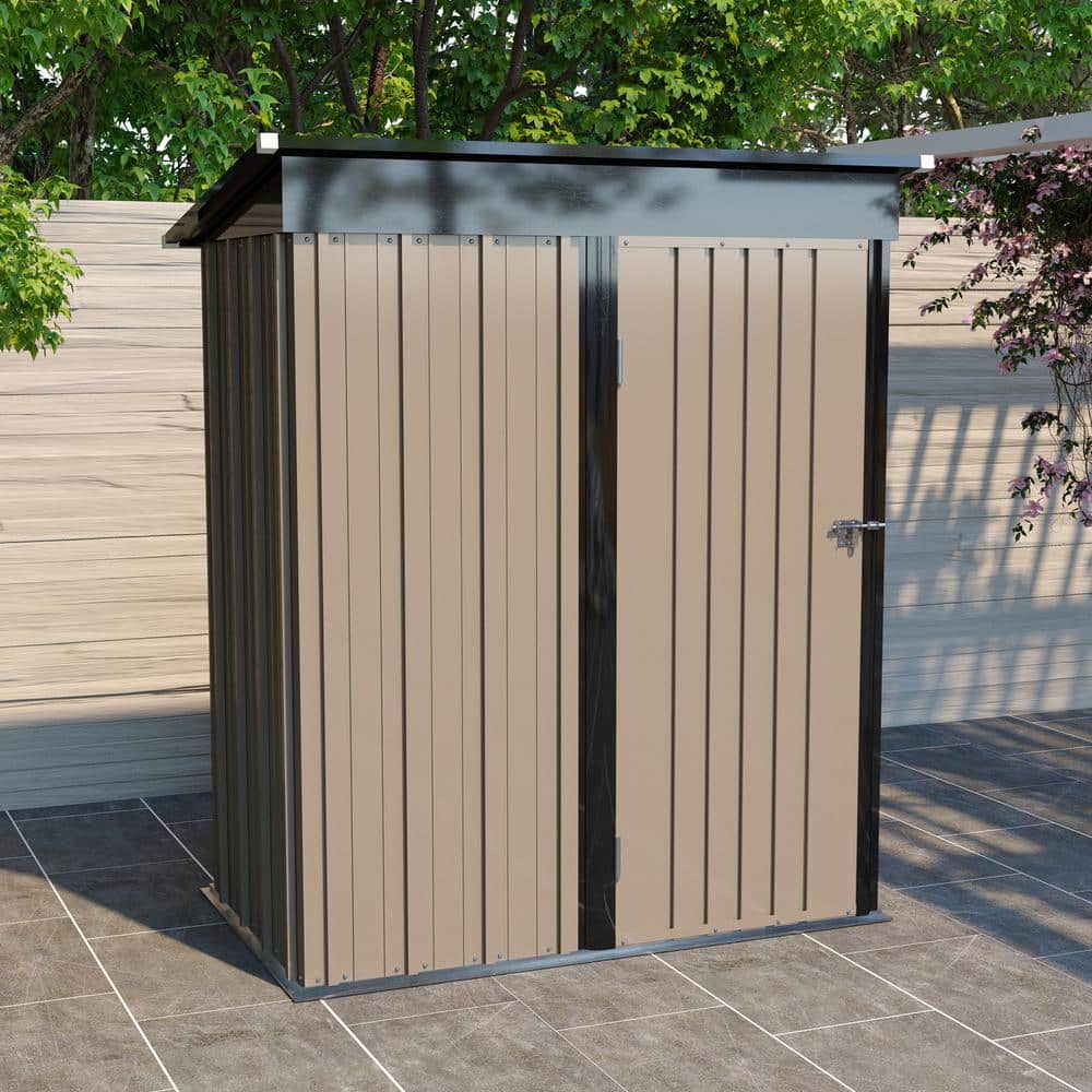 5 ft. W. x 3 ft. D Outdoor Metal Storage Shed, Tool Shed with Sloping ...
