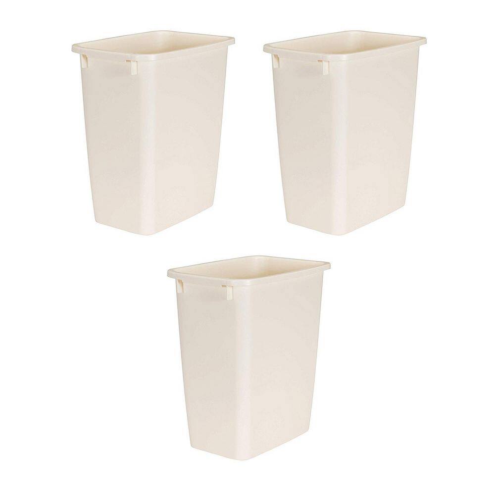 Rubbermaid 21 Qt. Bisque Rectangular Kitchen Wastebasket Trash Can (3 ...