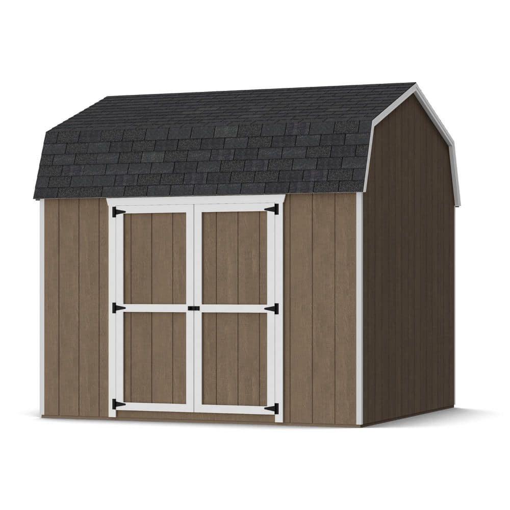Little Cottage Co. Value Gambrel 10 ft. x 10 ft. Wood Storage Shed with ...