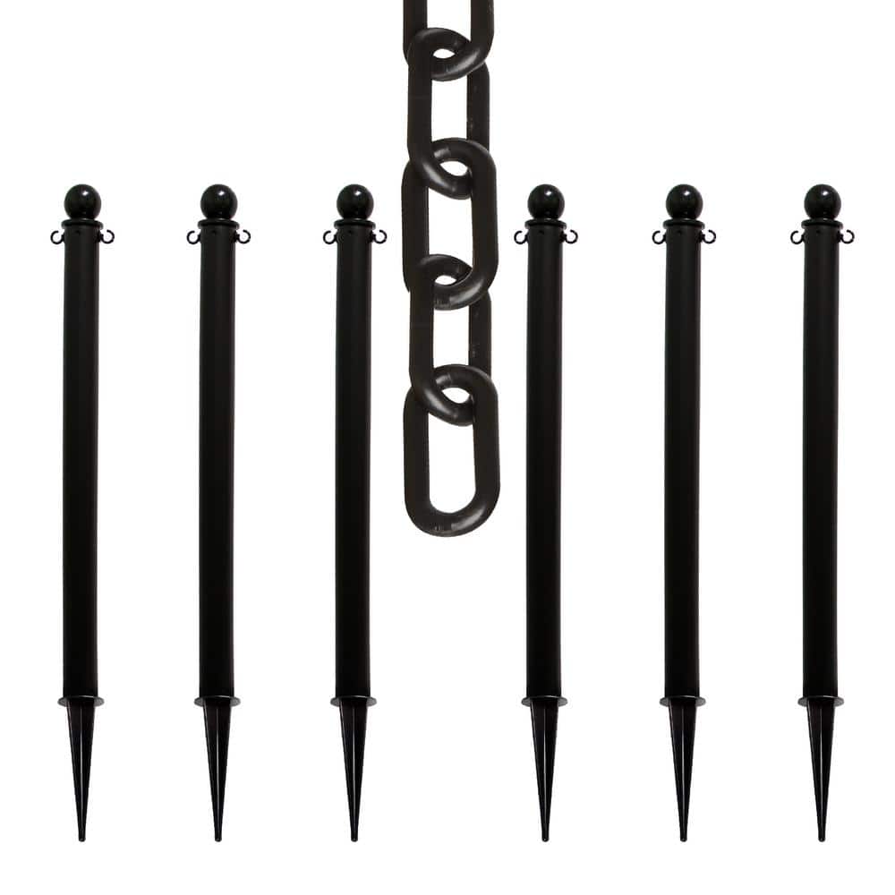 Mr. Chain Black Medium Duty Ground Pole and Chain Kit 70403-6 - The ...