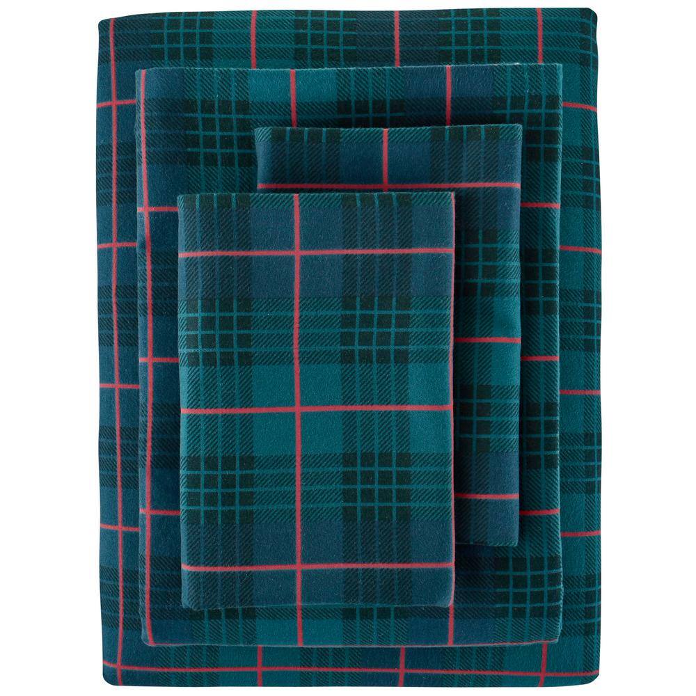 Home Decorators Collection Cotton Flannel 4-Piece Queen Sheet Set in ...