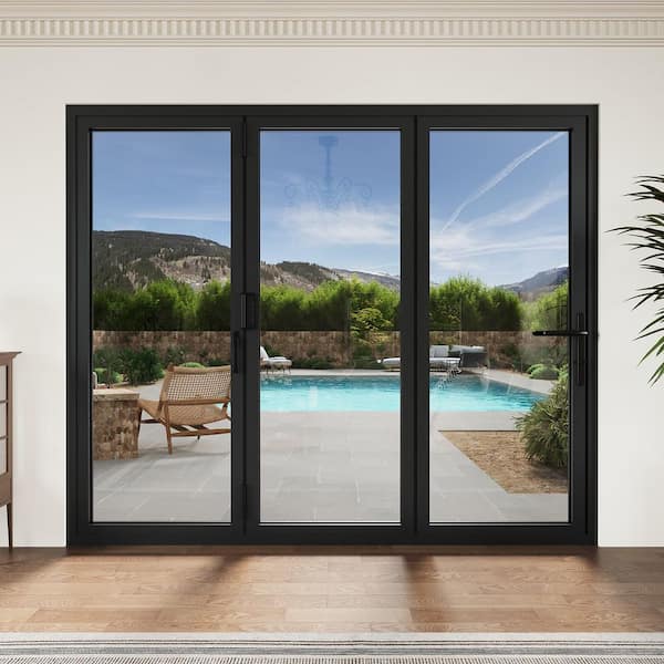 ARK DESIGN 96 in. x 80 in. Right Swing/Outswing Double Tempered Glass ...