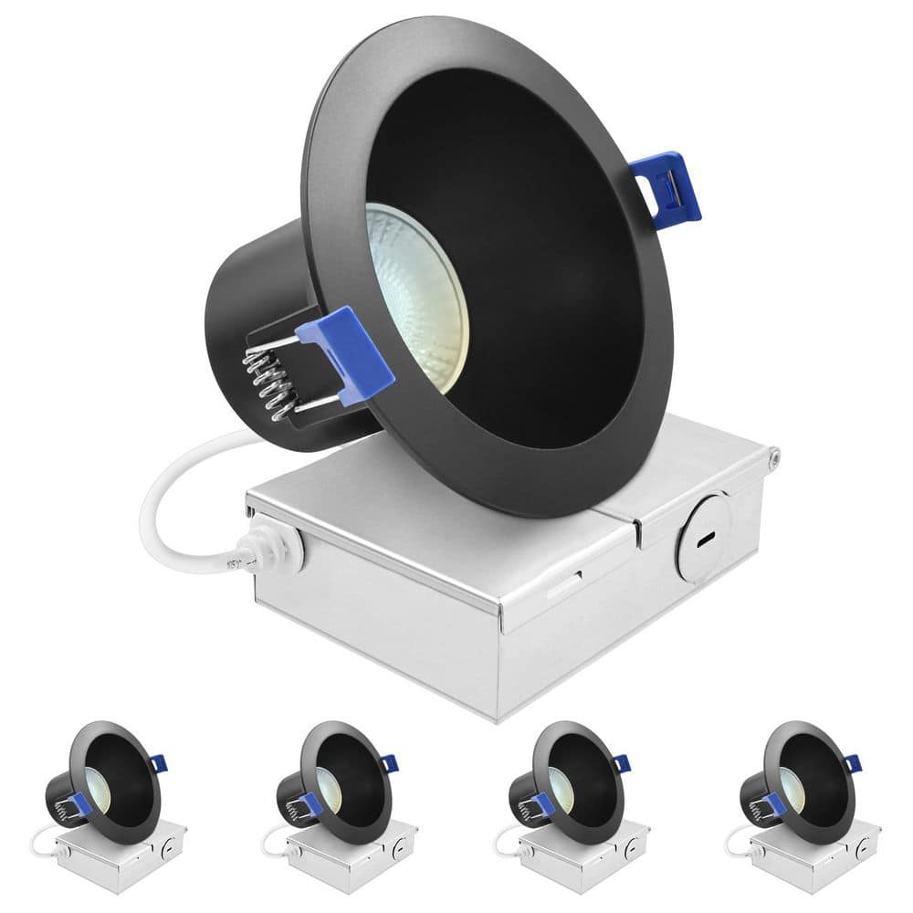 LUXRITE 4 in. Integrated LED Recessed Light J-Box 12W 5CCT 960LM ...