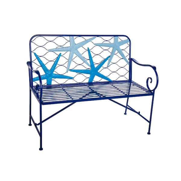 Evergreen Enterprises 44 in. Blue Starfish Metal Bench 8MB183 - The ...