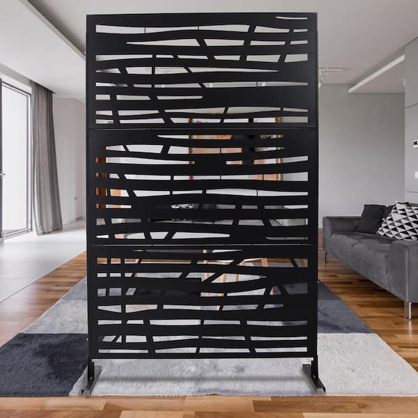 Gymax Outdoor PVC Privacy Panels 2-Pack Picket Fence w/ 3 Cuspidal Foot ...