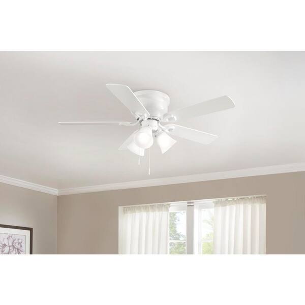 White - Flush Mount - Ceiling Fans With Lights - The Home Depot