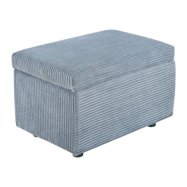 WONDER COMFORT Dark Gray Corduroy Rectangle Fliip Top Storage Medium ...