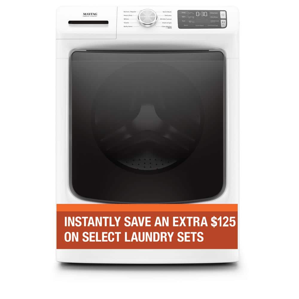 Maytag 4.5 cu. ft. White Stackable Front Load Washing Machine with 12 ...
