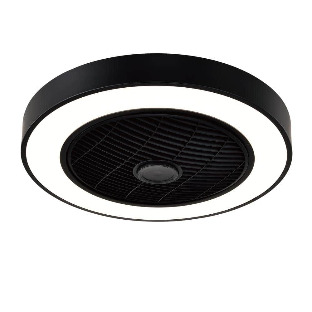 PUDO Minimalistic 20 in. Indoor Black Low Profile Ceiling Fan with ...